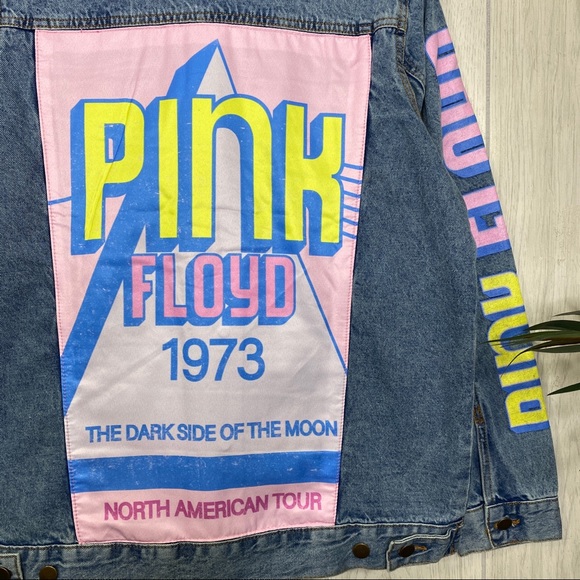 Pink Floyd | Jackets & Coats | New Pink Floyd Denim Jacket Dark Side Of ...